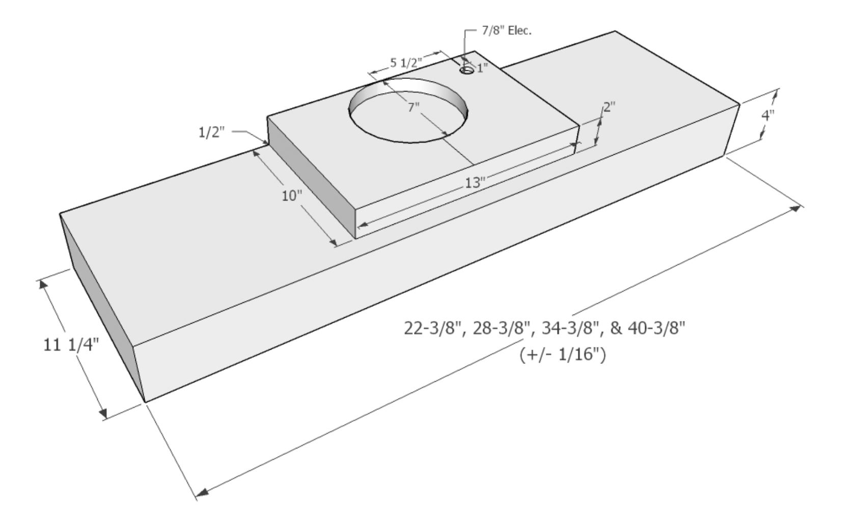 Imperial Kitchen Range Hood Vent Insert 24 x 12 Inch